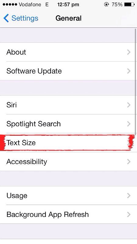 How to increase / decrease Text size in iOS 7